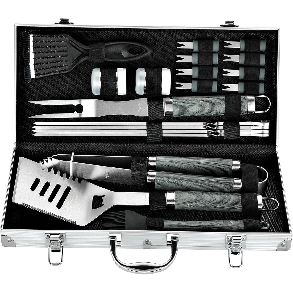 Vero Hardware 20 piece Heavy Duty BBQ Grill Tool Set in Case