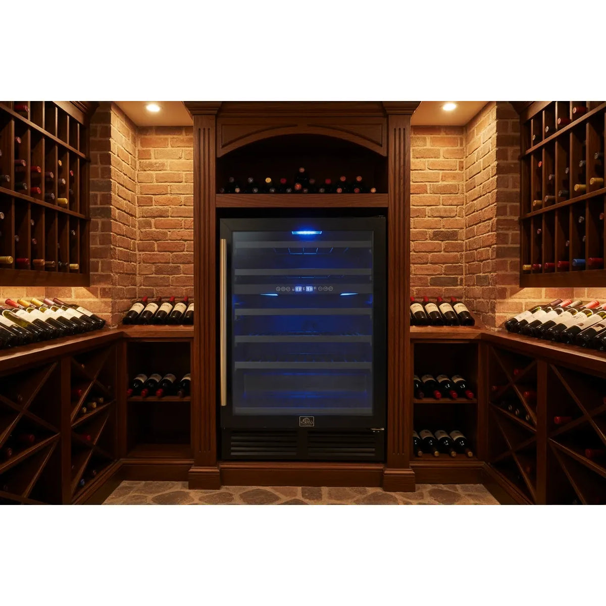 Forno Bacchino FWCDR6634-24BLK 24″ Wine Cooler, Black with Antique Bra ...