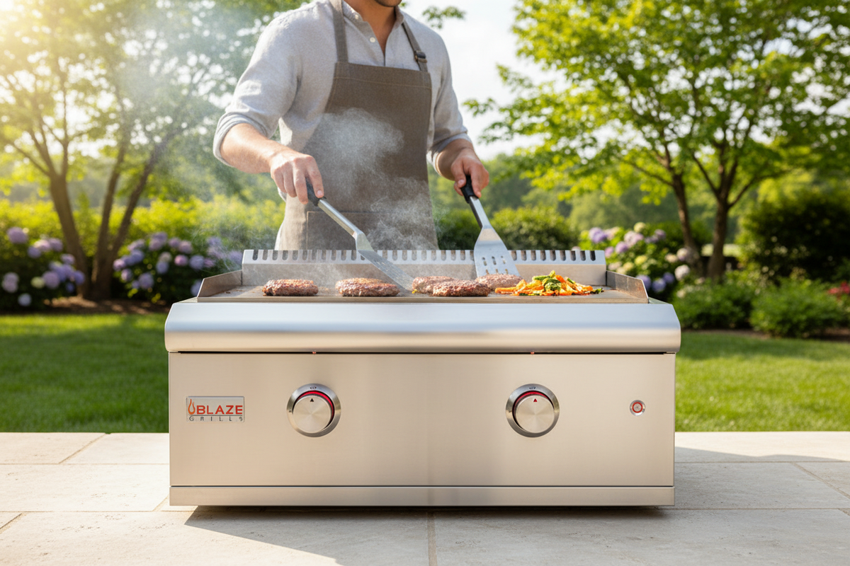 Blaze BLZ‑GRIDDLE‑LTE‑NG 30" Built‑In Natural Gas Griddle with Lights ...