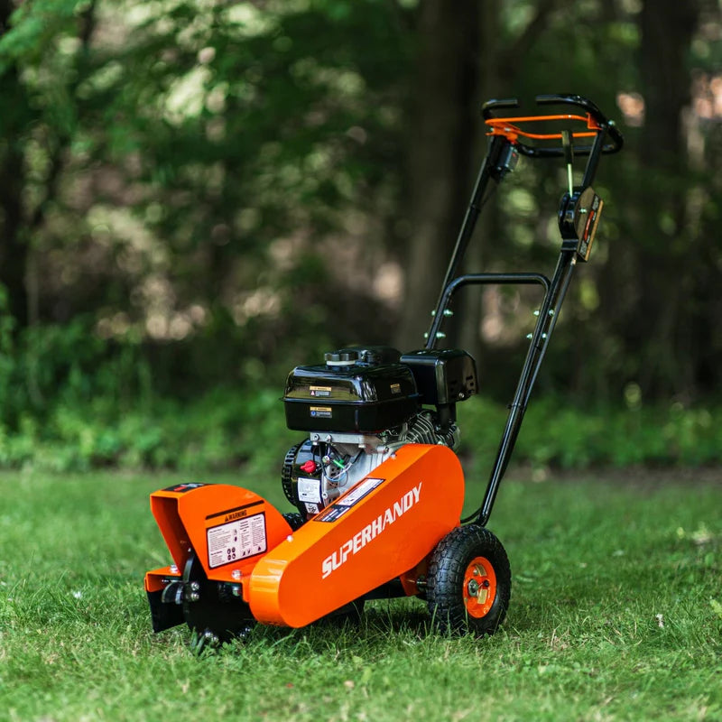 Super Handy GUO110 Stump Grinder 9HP Gas – 12" Blade, 6 Carbide Teeth ...